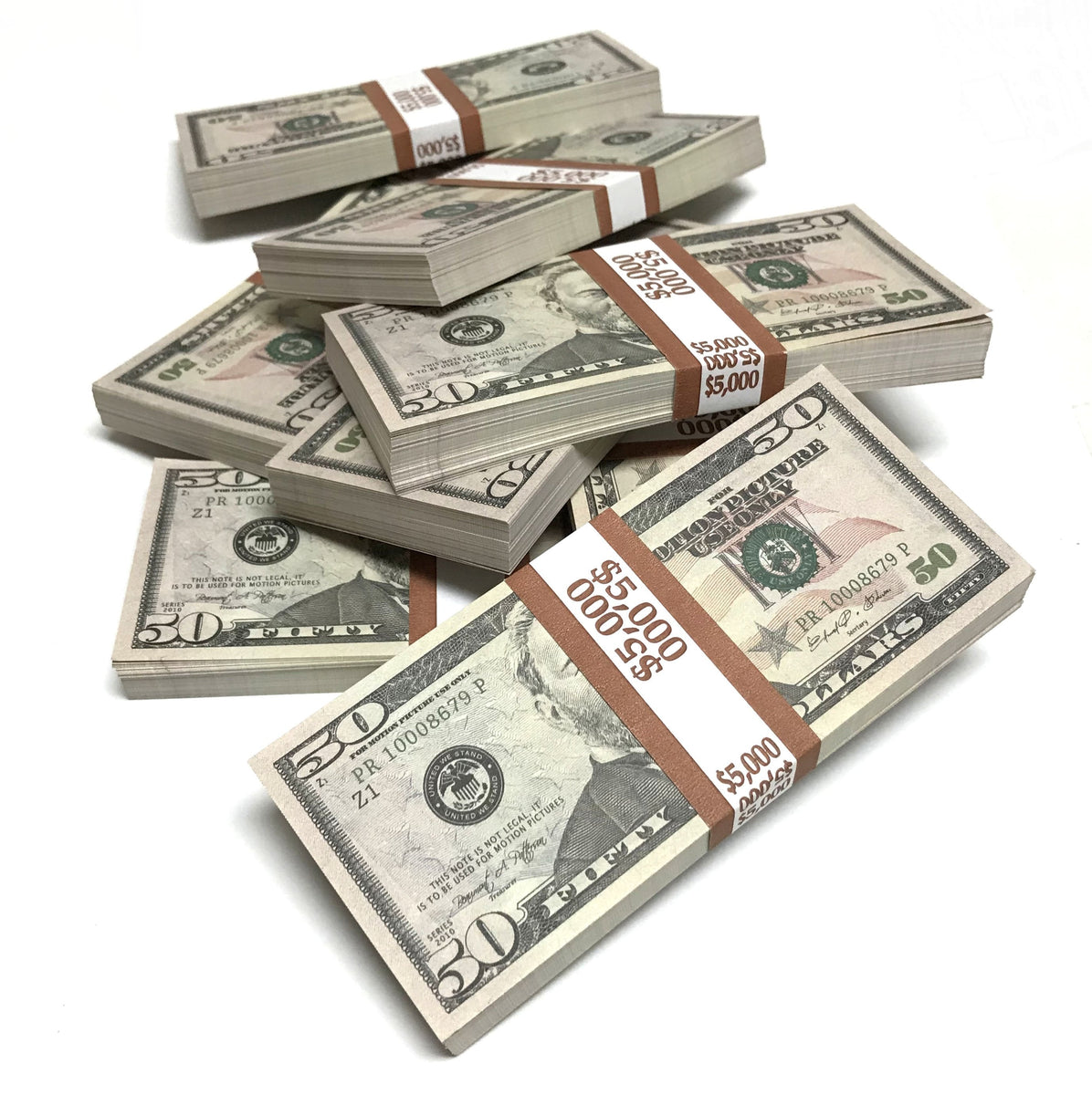 Money Prop - New Style $50's Crisp $5,000 Full Print Stack – Dependable Expendables