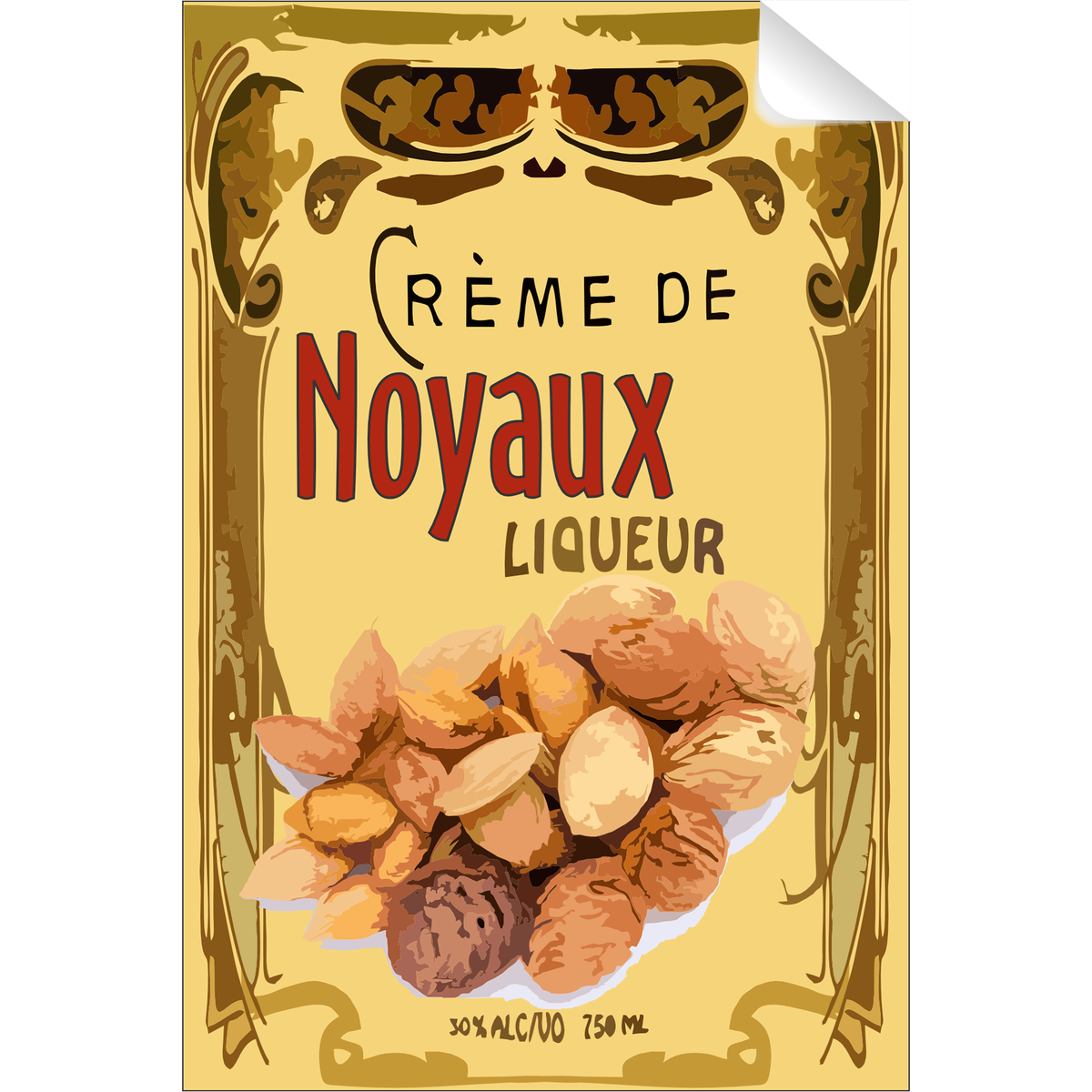 Creme De Noyaux Single Self Adhesive Label - License and Royalty Free – Dependable Expendables
