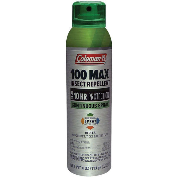 Coleman 100% Deet 100 Max Insect Repellent Continuous Spray, 4 Oz ...