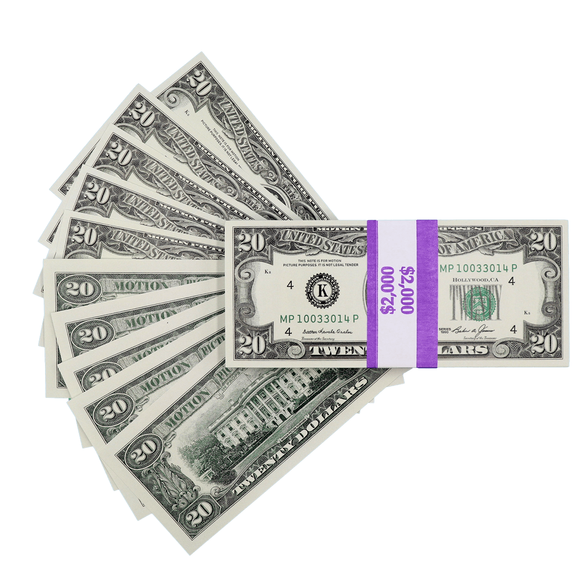Money Prop - 1990 Series $20 Full Print $2,000 Stack – Dependable ...