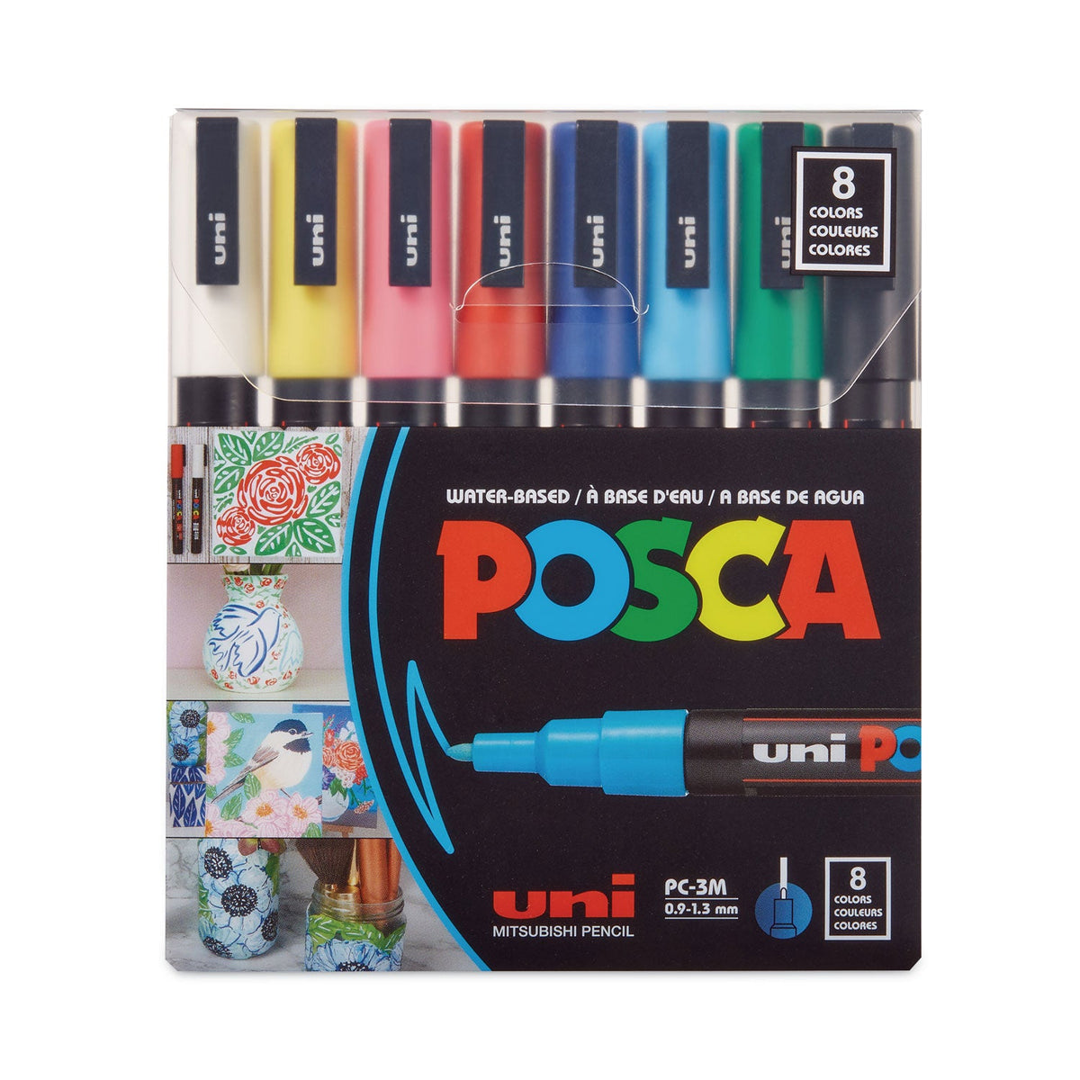 POSCA Permanent Specialty Marker, Fine Bullet Tip, Assorted Colors, 8 ...