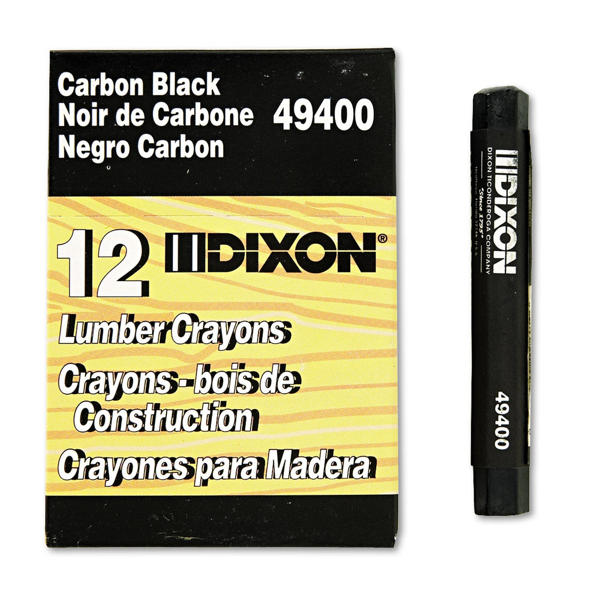 Dixon Lumber Crayons 4.5 x 0.5 Inch Box of 12 (Carbon Black ...