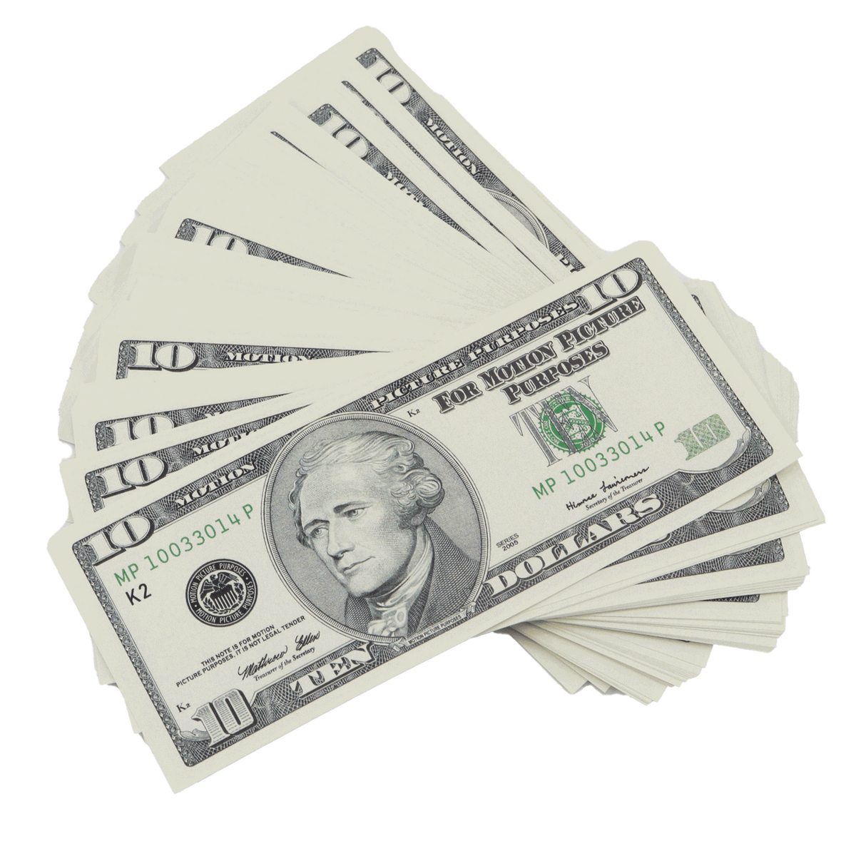 Money Prop - 2000 Series $10 Crisp New $1,000 Full Print Stack ...