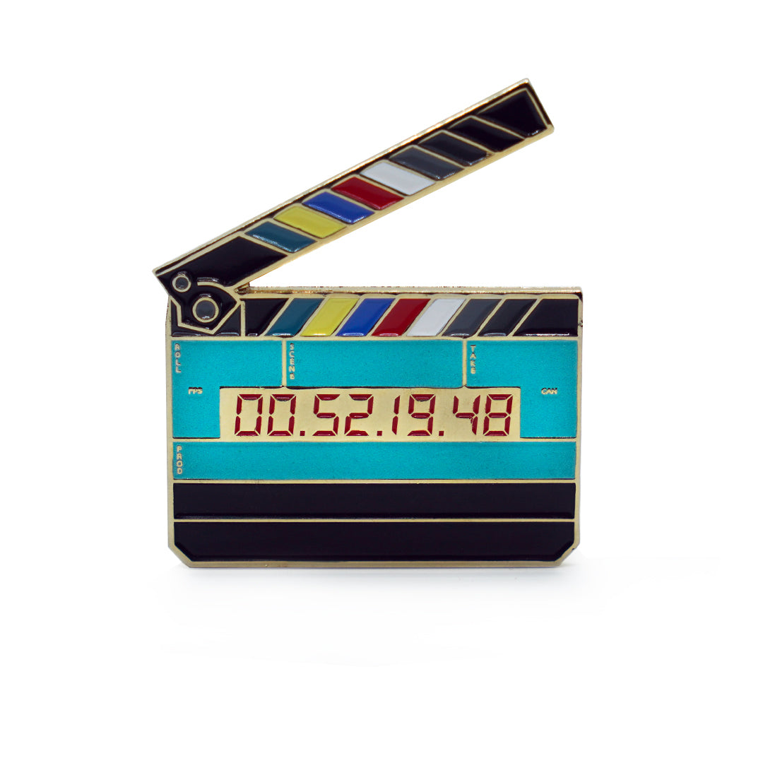 Jumbo Timecode Slate Enamel Pin (Glow in the Dark) – Dependable Expendables