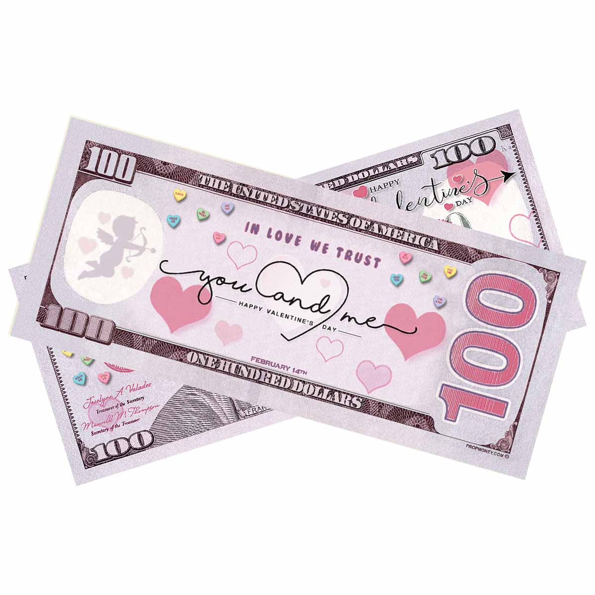 Money Prop - $100 Happy Valentine's Day Bills – Dependable Expendables