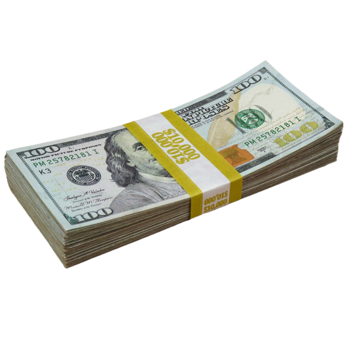 Money Prop - New Series $100 Full Print $500,000 Stacks & Black Briefc ...