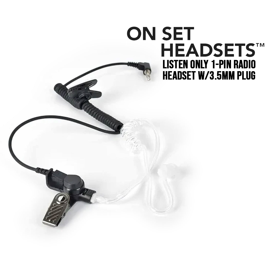 On Set Headsets™️ Listen Only (Short) Acoustic Tube Earpiece 1-Pin Rad ...